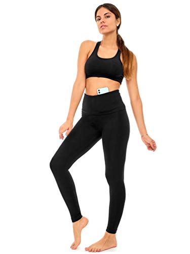 DEAR SPARKLE Fold Over Yoga Pants for Women Cotton Leggings Foldover High Waist Leggings Plus Size (C6 F) (Black, Medium)