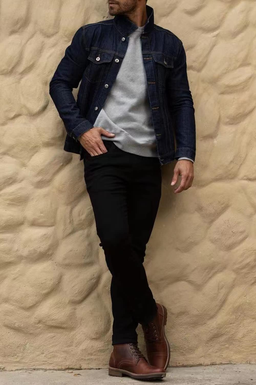 Mens Slim Fit Jeans Stretch Black Denim Pants for Men Skinny Jeans Tapered Leg 30