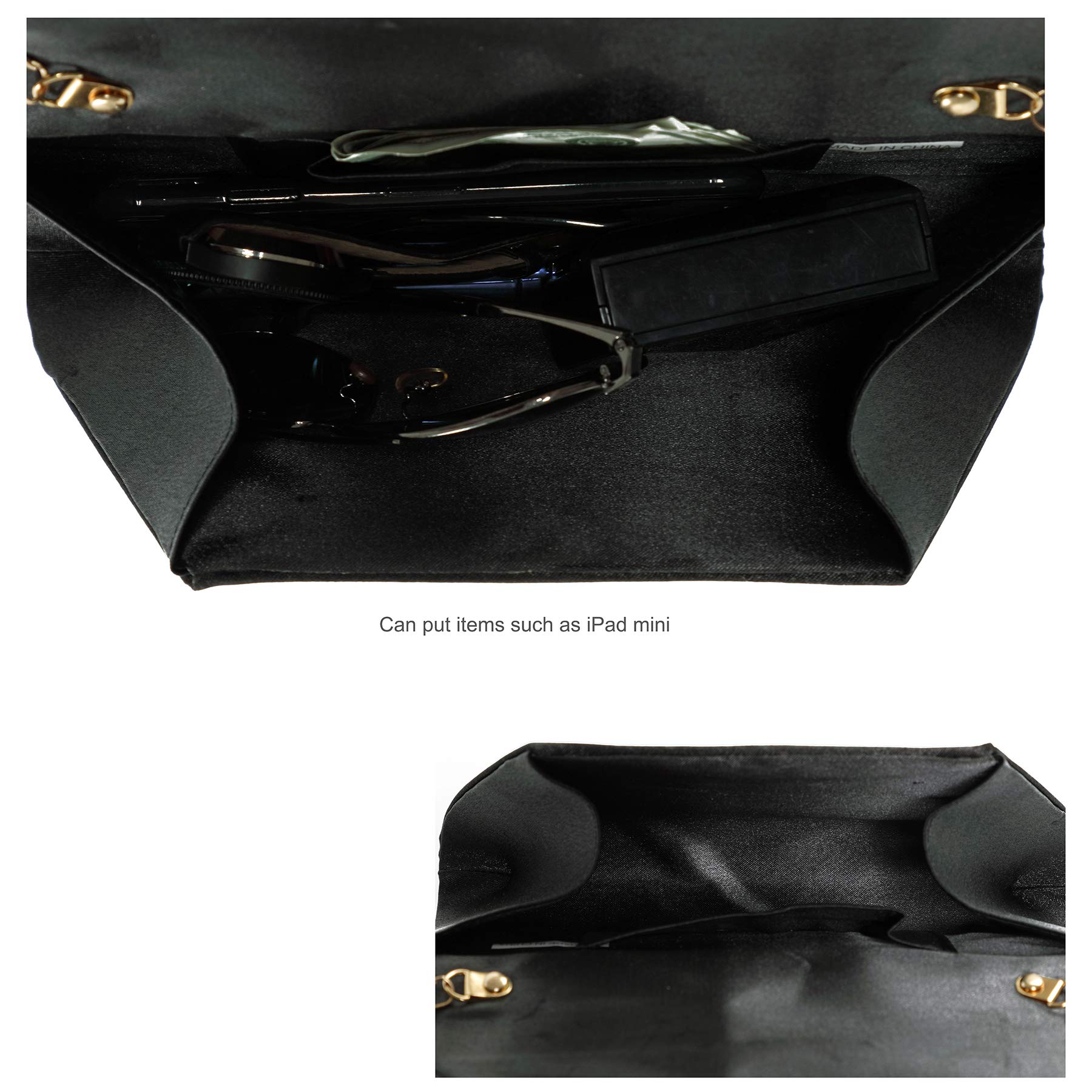 Mihawk Purse and Handbags for Women Shoulder Crossbody Bags Evening Envelope Party Bridal Clutch Purse(Black)