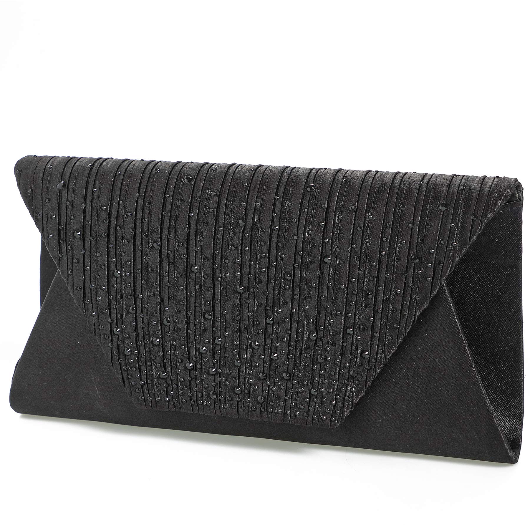 Mihawk Purse and Handbags for Women Shoulder Crossbody Bags Evening Envelope Party Bridal Clutch Purse(Black)