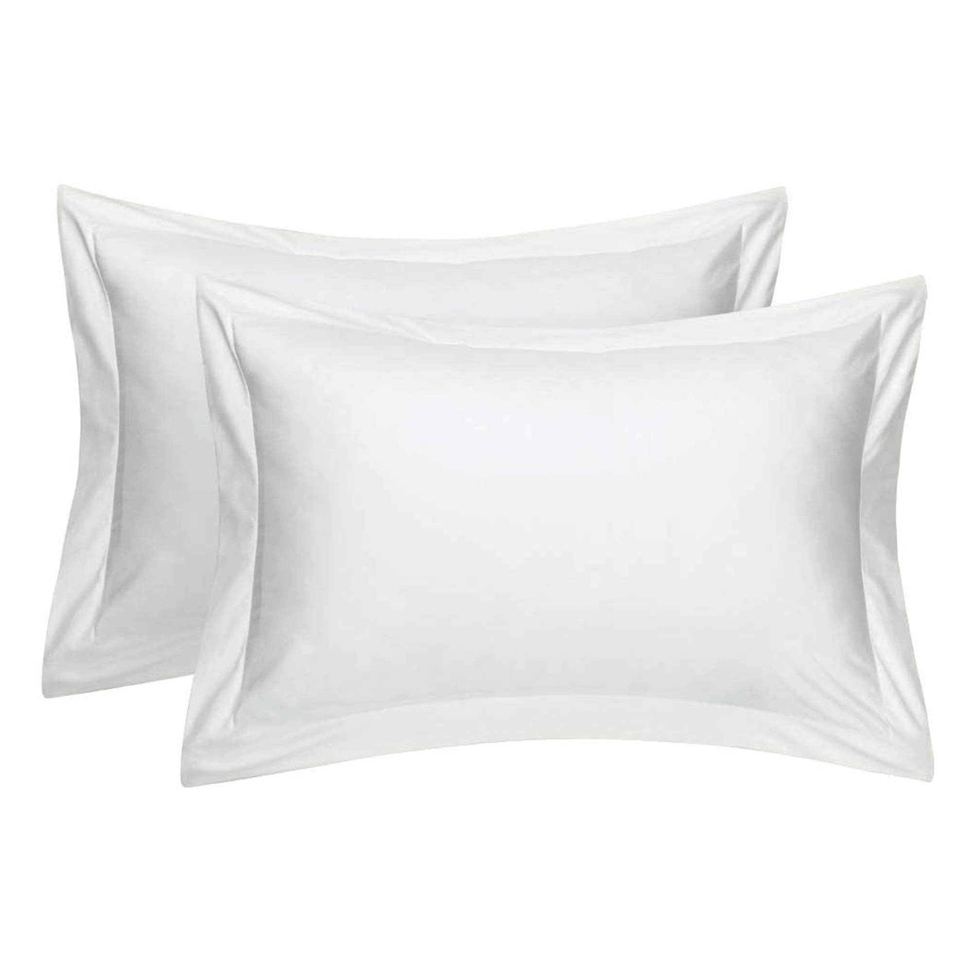 Cotton Delight Queen Pillow Shams Set of 2 White 100% Natural Cotton 600 Thread Count Premium White Pillow Shams, Queen Pillow Shams Pillow Covers with 2 Inch Flang, 20 x 30 inch