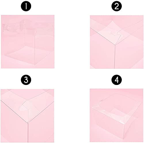Juvale Clear Plastic Cake Box Carrier Packing with Lids for 6 Inch Cakes (6 Pack)