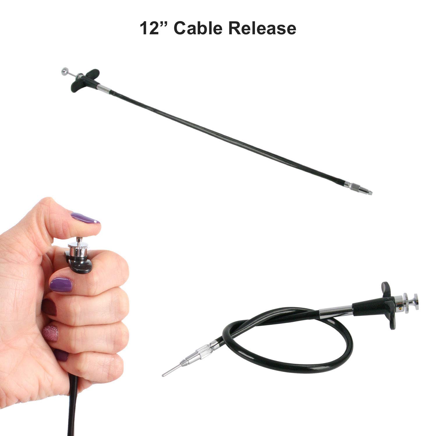 Sunset Foto 30cm / 12in Mechanical Cable Shutter Release with Bulb-Lock for Fujifilm X10 X20 X30 X100s X100t X-Pro1 X-Pro2 X-E1 X-E2 Leica M6 M7 M8 Nikon Df F4 FM2 F3 FE FM3a F80 Threaded Release