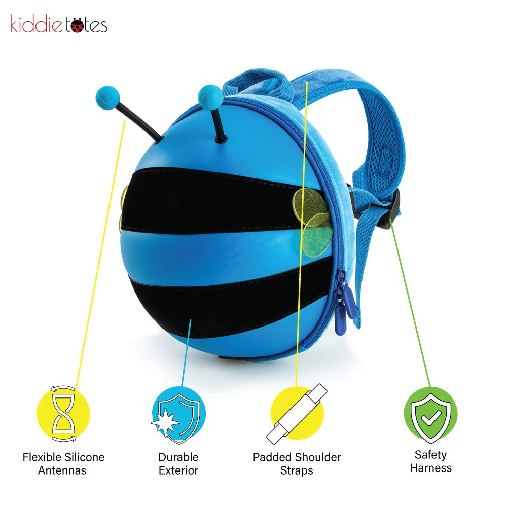 KIDDIETOTES Mini Bumblebee Backpack with Safety Harness for Kids, Toddlers, and Children - Perfect for Daycare, Preschool, and Pre-K