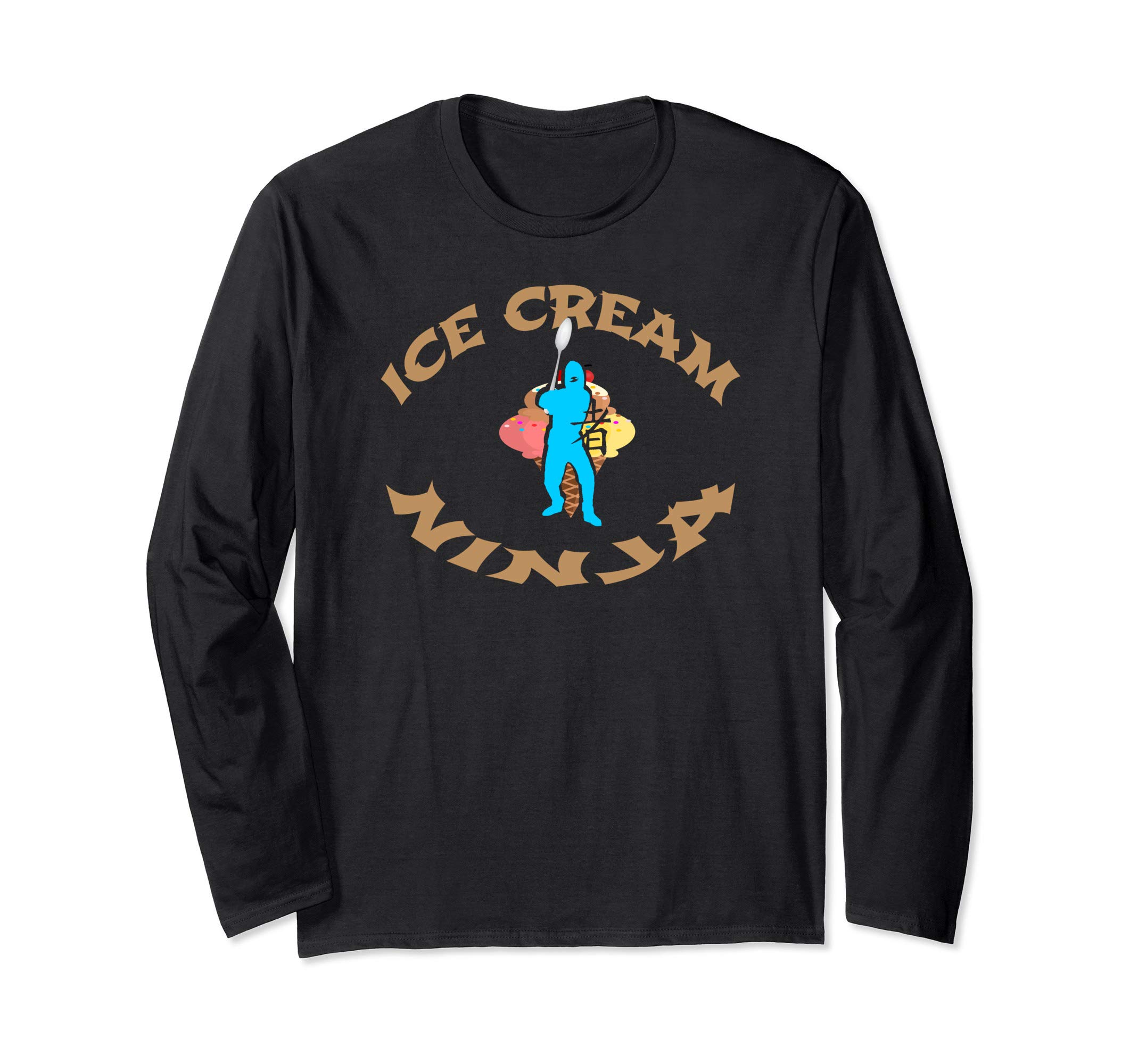 Ice Cream Lovers Ninja Funny Favorite Ice Cream Eater Long Sleeve T-Shirt