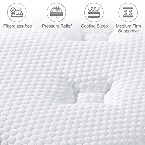 Full Mattress, Ssecretland 12 inch Individually Wrapped Coils Innerspring Mattress, Pocket Spring Hybrid Mattresses with CertiPUR-US Certified Foam, Plush Yet Supportive