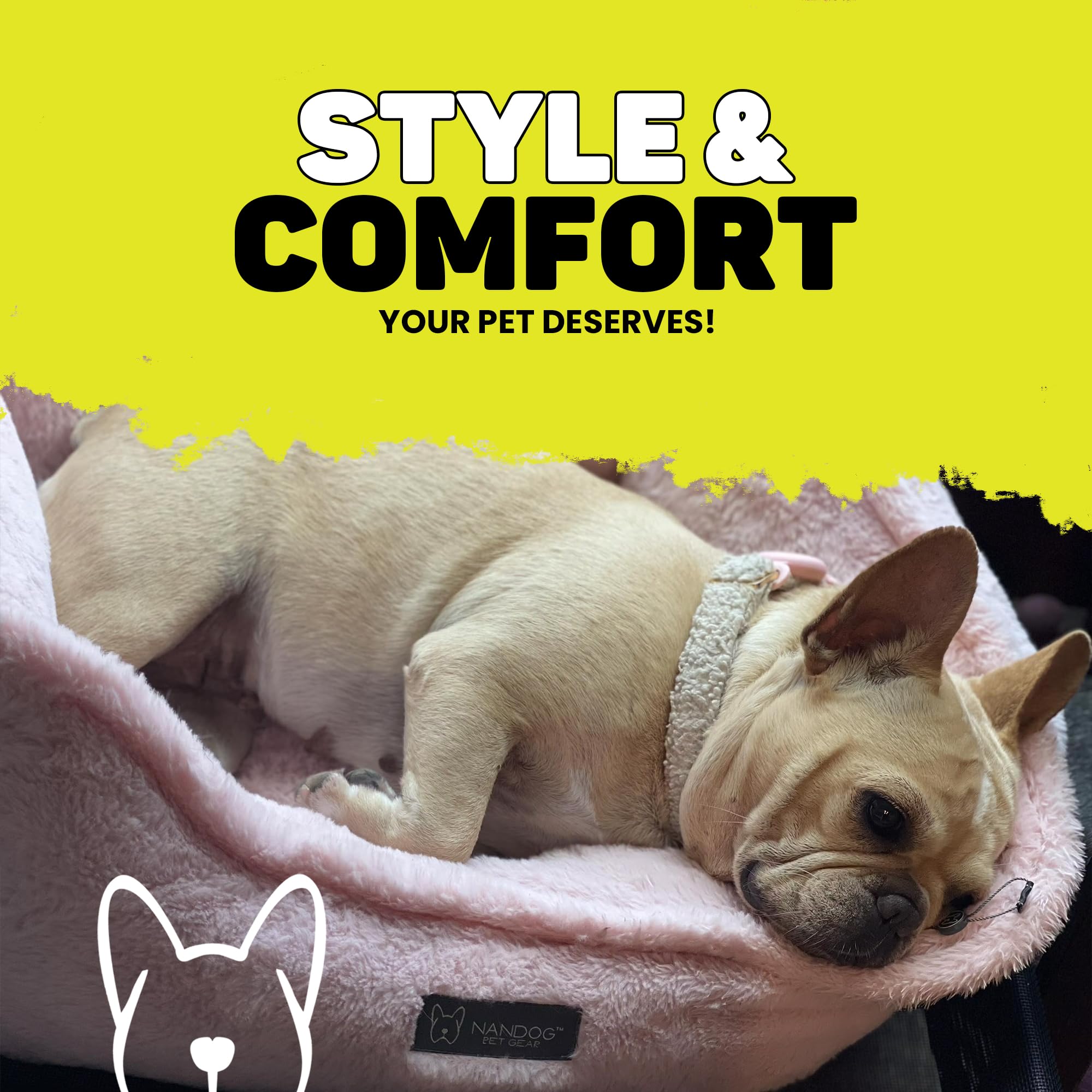 NANDOG Super Cloud Reversible Pet Bed in Light Grey - Ultra Soft Micro Plush Fabric - Cozy & Modern Design - Perfect for Cats & Small/Medium Dogs