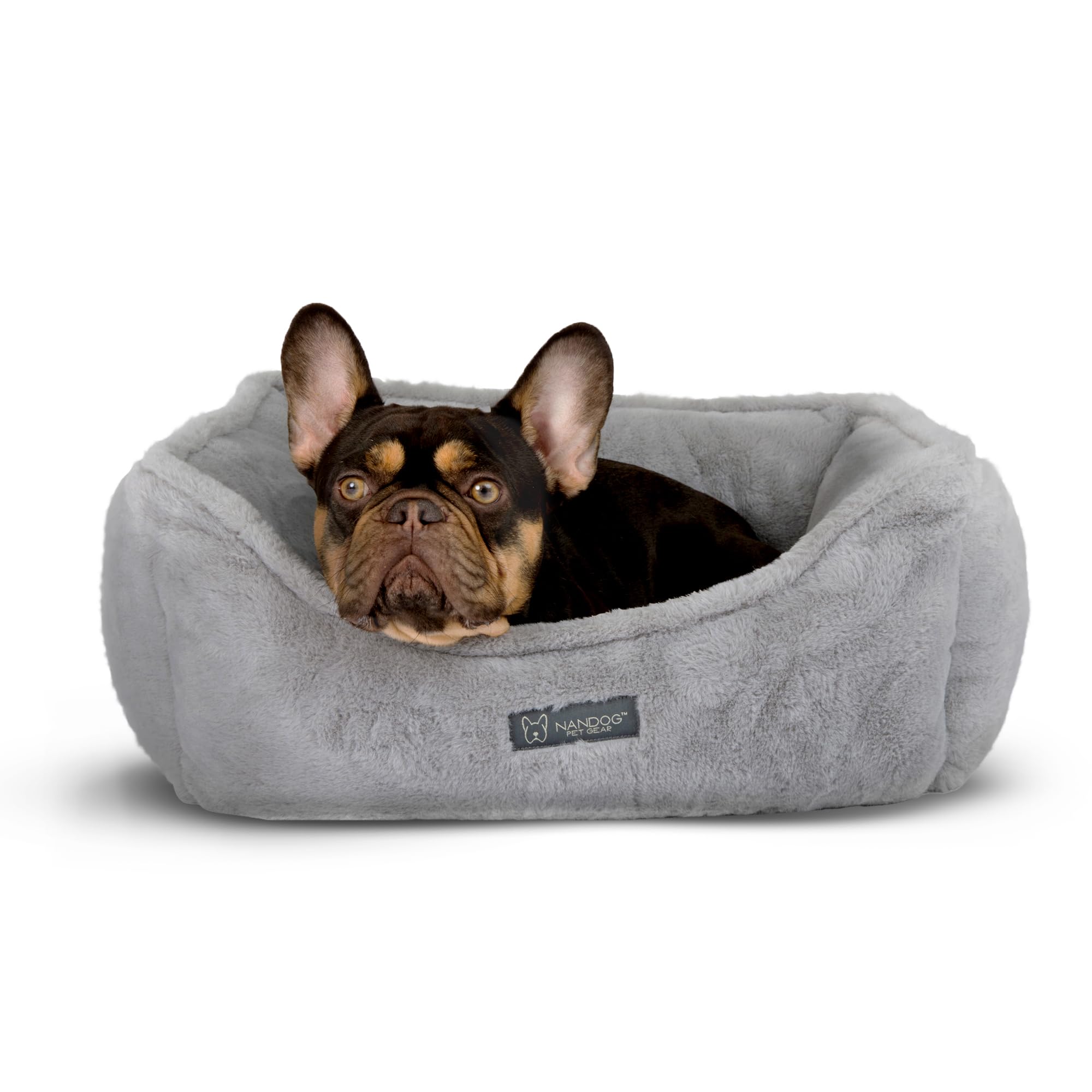NANDOG Super Cloud Reversible Pet Bed in Light Grey - Ultra Soft Micro Plush Fabric - Cozy & Modern Design - Perfect for Cats & Small/Medium Dogs