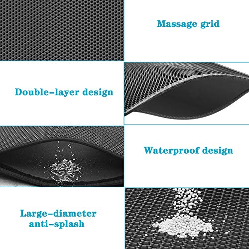 Small Cat Litter Box Mat: Easy Clean Kitty Litter Trapping Mat for Floor, Plastic Cat Box Pad (15 * 24in, grey, 1p)