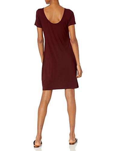 Amazon Essentials Women's Jersey Regular-Fit Ballet-Back t-Shirt Dress (Previously Daily Ritual), Dark Red, X-Large
