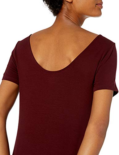 Amazon Essentials Women's Jersey Regular-Fit Ballet-Back t-Shirt Dress (Previously Daily Ritual), Dark Red, X-Large