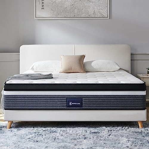 Full Mattress, Ssecretland 12 inch Individually Wrapped Coils Innerspring Mattress, Pocket Spring Hybrid Mattresses with CertiPUR-US Certified Foam, Plush Yet Supportive