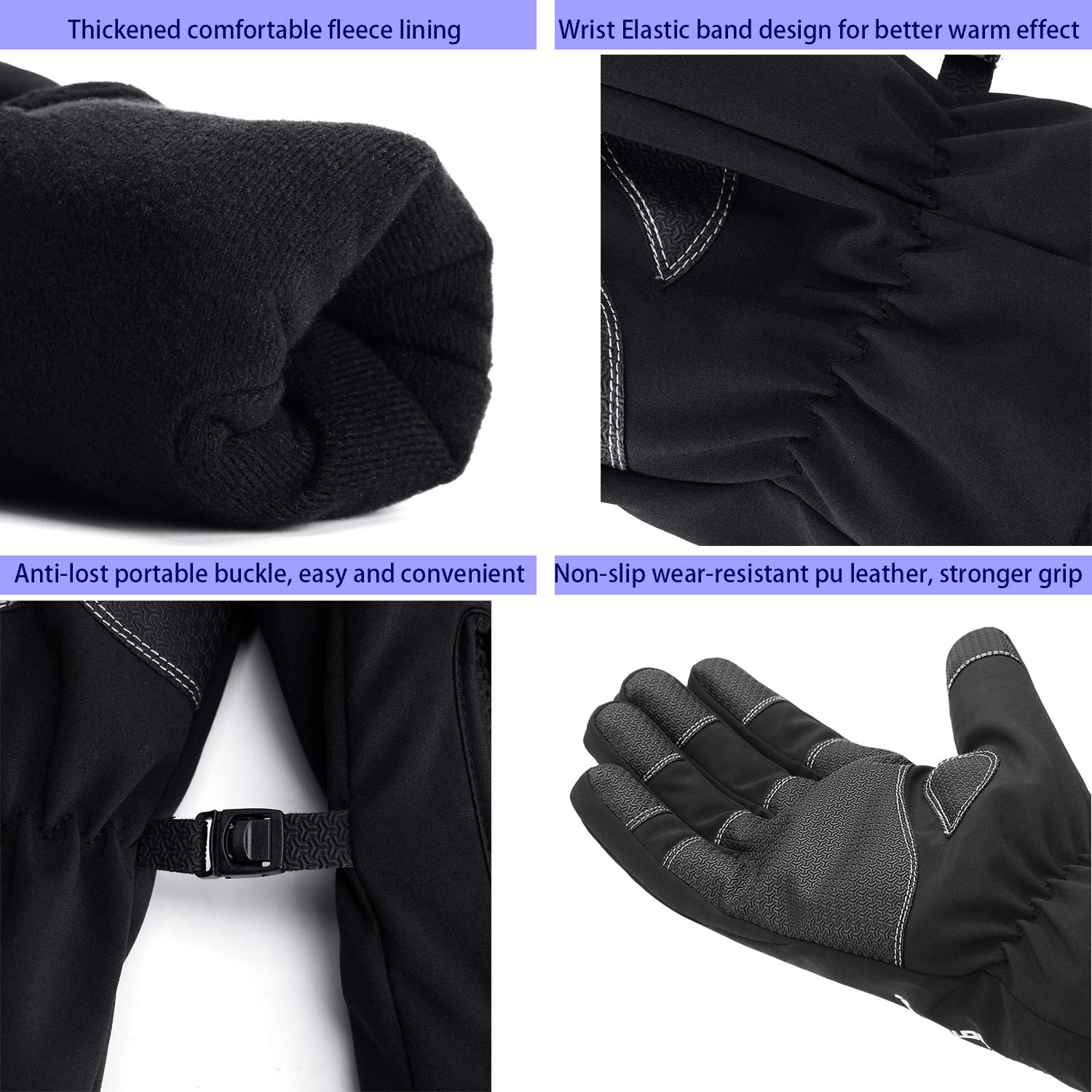 Y&R Direct Mens Winter Gloves -30℉Windproof Waterproof Touch Screen Gloves for Outdoor Work (X-Large)