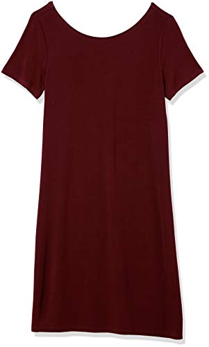 Amazon Essentials Women's Jersey Regular-Fit Ballet-Back t-Shirt Dress (Previously Daily Ritual), Dark Red, X-Large