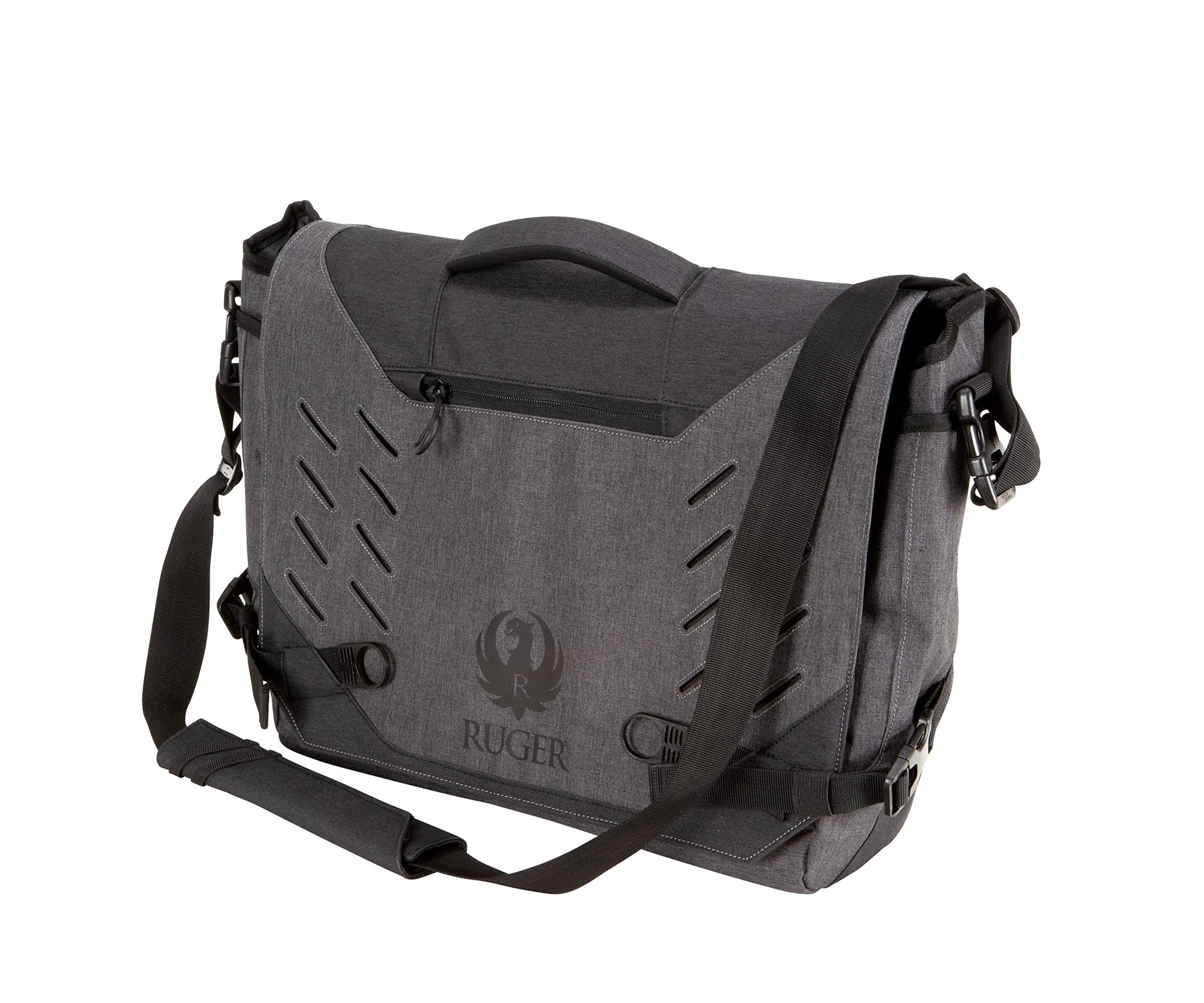 Allen Company Messenger Bag and Backpack with Laptop and Concealed Carry Pocket, Gray/Black