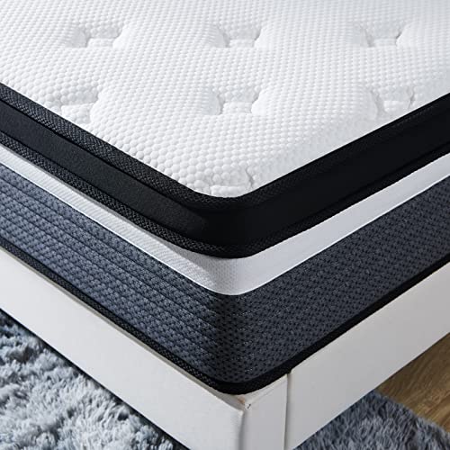 Full Mattress, Ssecretland 12 inch Individually Wrapped Coils Innerspring Mattress, Pocket Spring Hybrid Mattresses with CertiPUR-US Certified Foam, Plush Yet Supportive