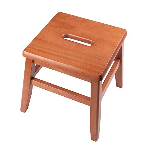 Winsome Kaya 2-Piece Conductor Stool Set, 12H in, Solid Wood, Teak Finish