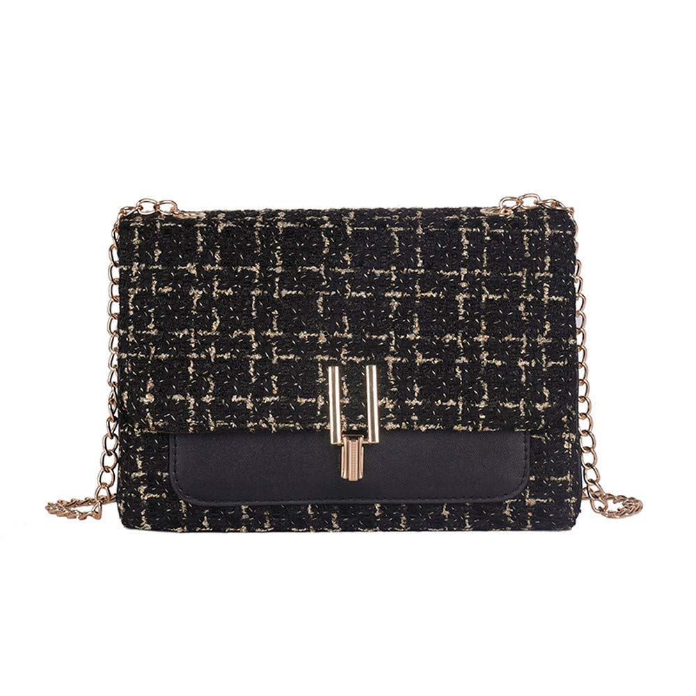 BOLUBILUY Women's Elegant Messenger Bag,Fashion Button Woolen Simple Design Chain Shoulder Bag Messenger Bag Purse Phone