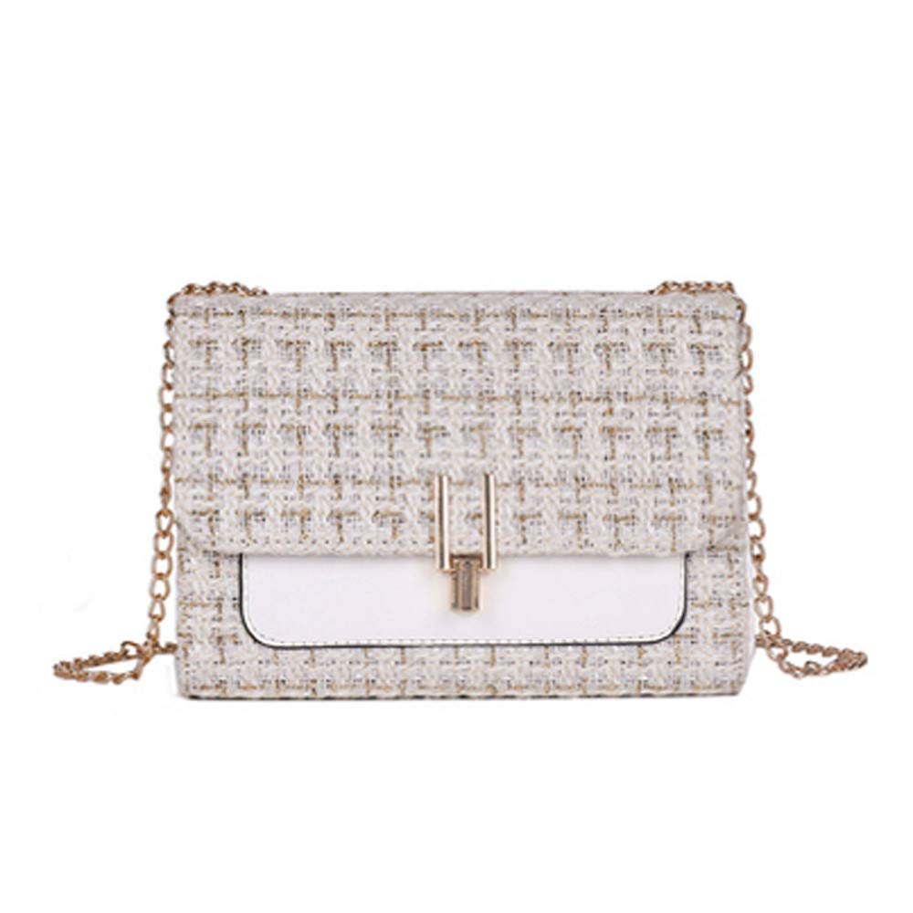 BOLUBILUY Women's Elegant Messenger Bag,Fashion Button Woolen Simple Design Chain Shoulder Bag Messenger Bag Purse Phone