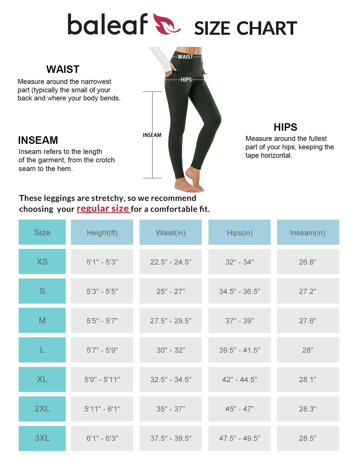 baleaf Women's Fleece Lined Leggings Thermal Warm Winter Tights High Waisted Thick Yoga Pants Cold Weather with Pockets Army Green S