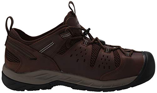 KEEN Utility Men's Atlanta Cool 2 Low Soft Toe ESD Non Slip Work Shoe, Cascade Brown/Forest Night, 12 Medium US