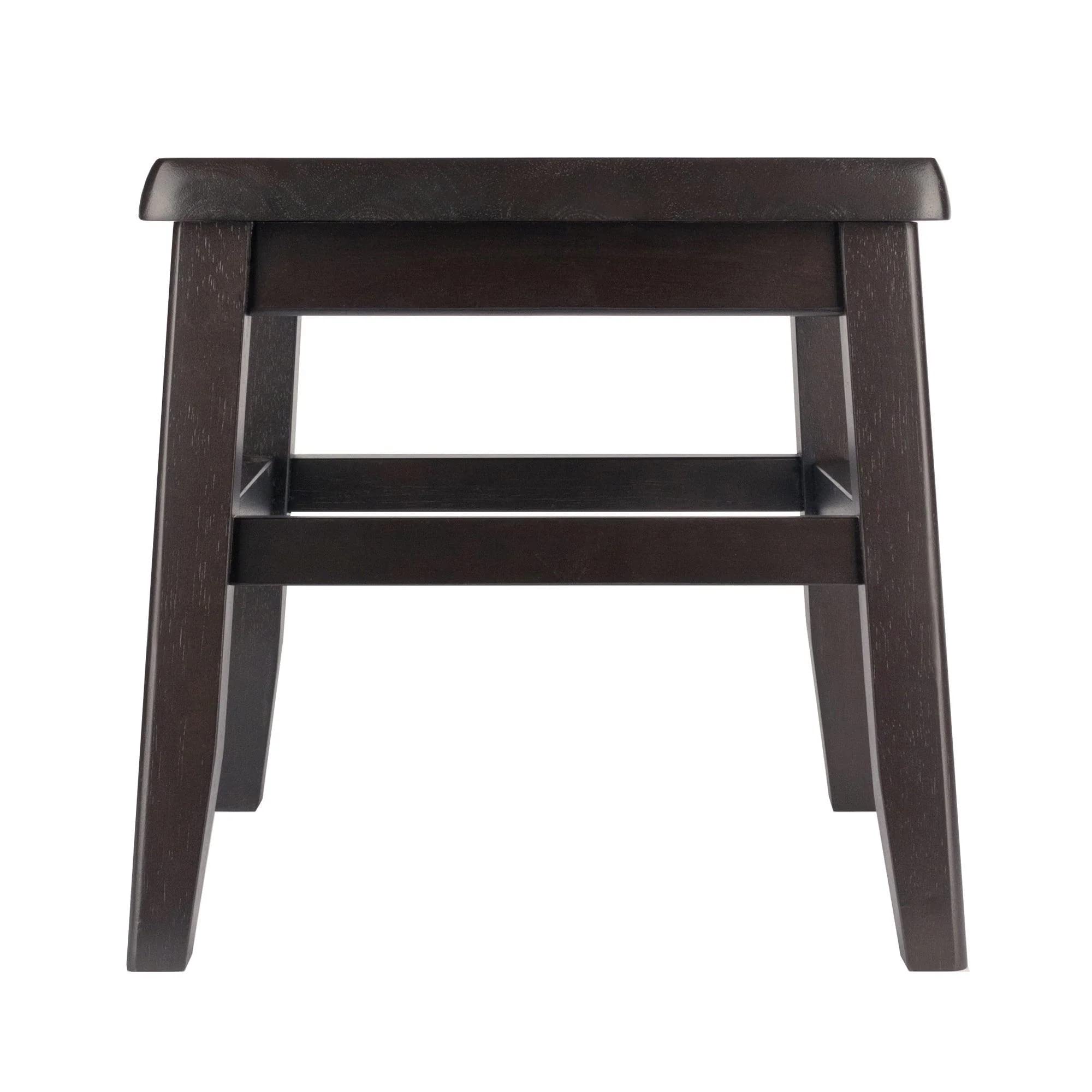 Winsome Kaya 2-Piece Conductor Stool Set, 12H in, Solid Wood, Coffee Finish