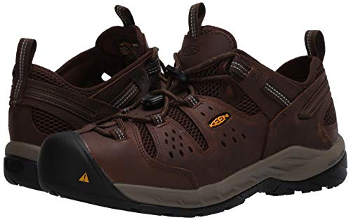 KEEN Utility Men's Atlanta Cool 2 Low Soft Toe ESD Non Slip Work Shoe, Cascade Brown/Forest Night, 12 Medium US