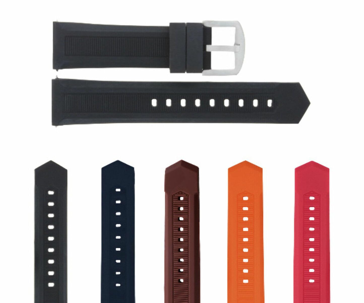 Ewatchparts 18-20-21-22-24MM RUBBER DIVER WATCH BAND STRAP COMPATIBLE WITH TAG HEUER FORMULA F1 WATCH