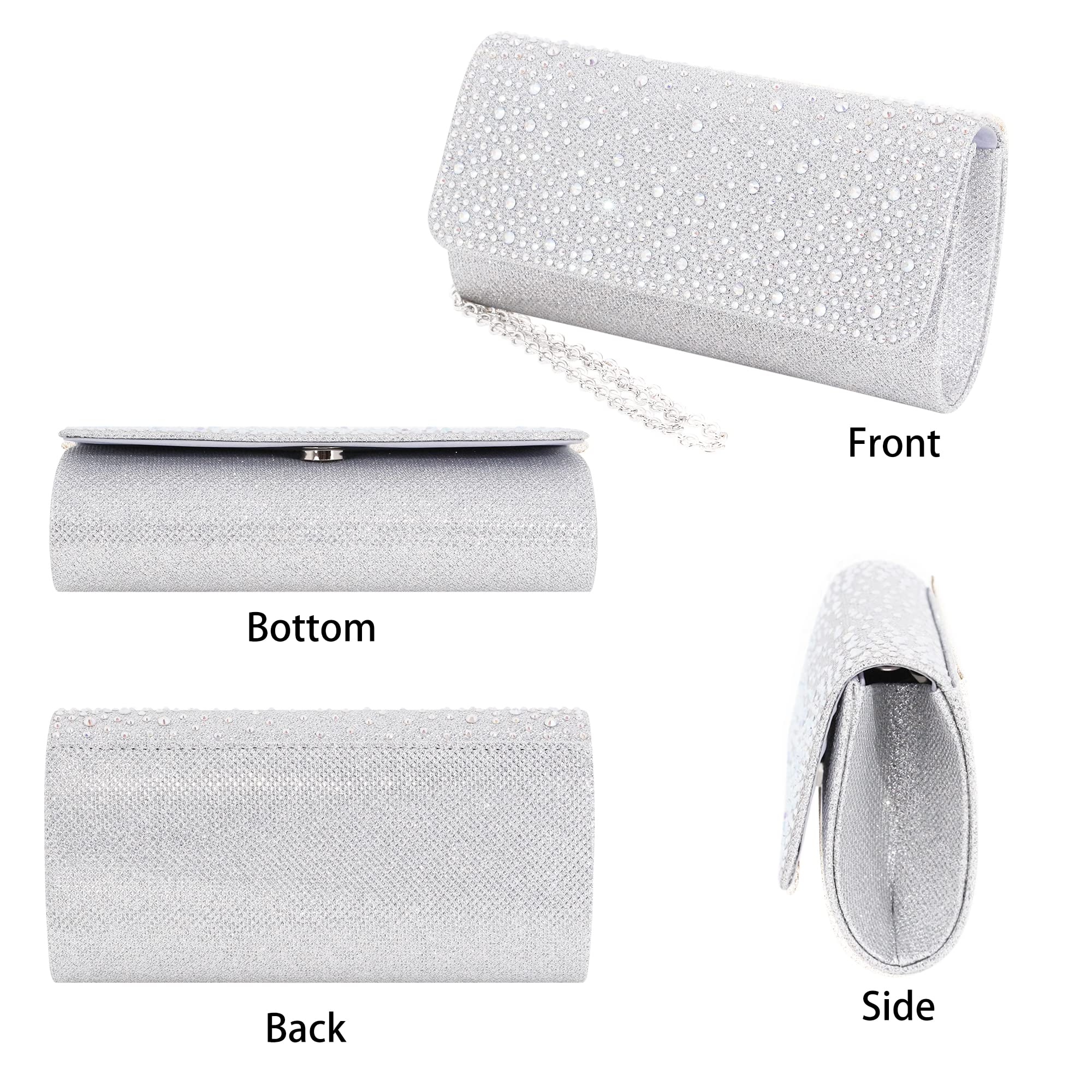 Naimo Womens Sequin Evening Purse Wedding Party Clutch Bag