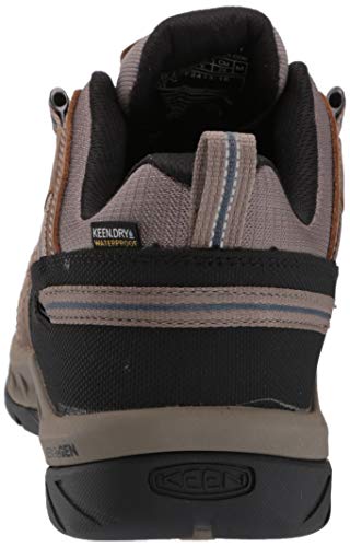 KEEN Utility Men's Flint 2 Low Steel Toe Waterproof Non Slip Work Shoe, Cascade Brown/Orion Blue, 10.5 Wide US