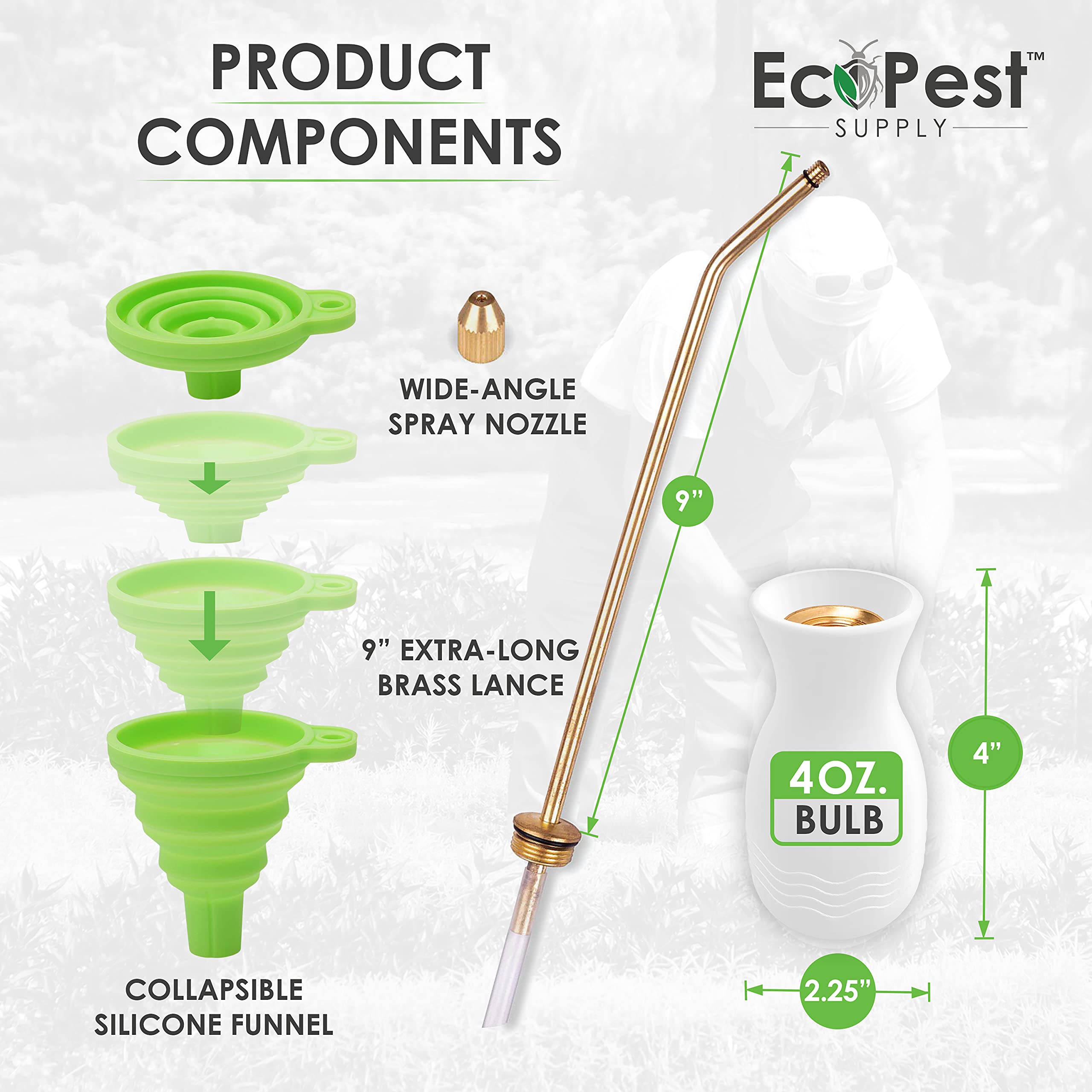 Powder Duster | Large Bulb Duster, Sprayer, and Applicator for Powder and Dust | Perfect for Organic Gardening and Pest Control Treatment for Bed Bugs, Roaches, Ants, Fleas, Ticks, and More