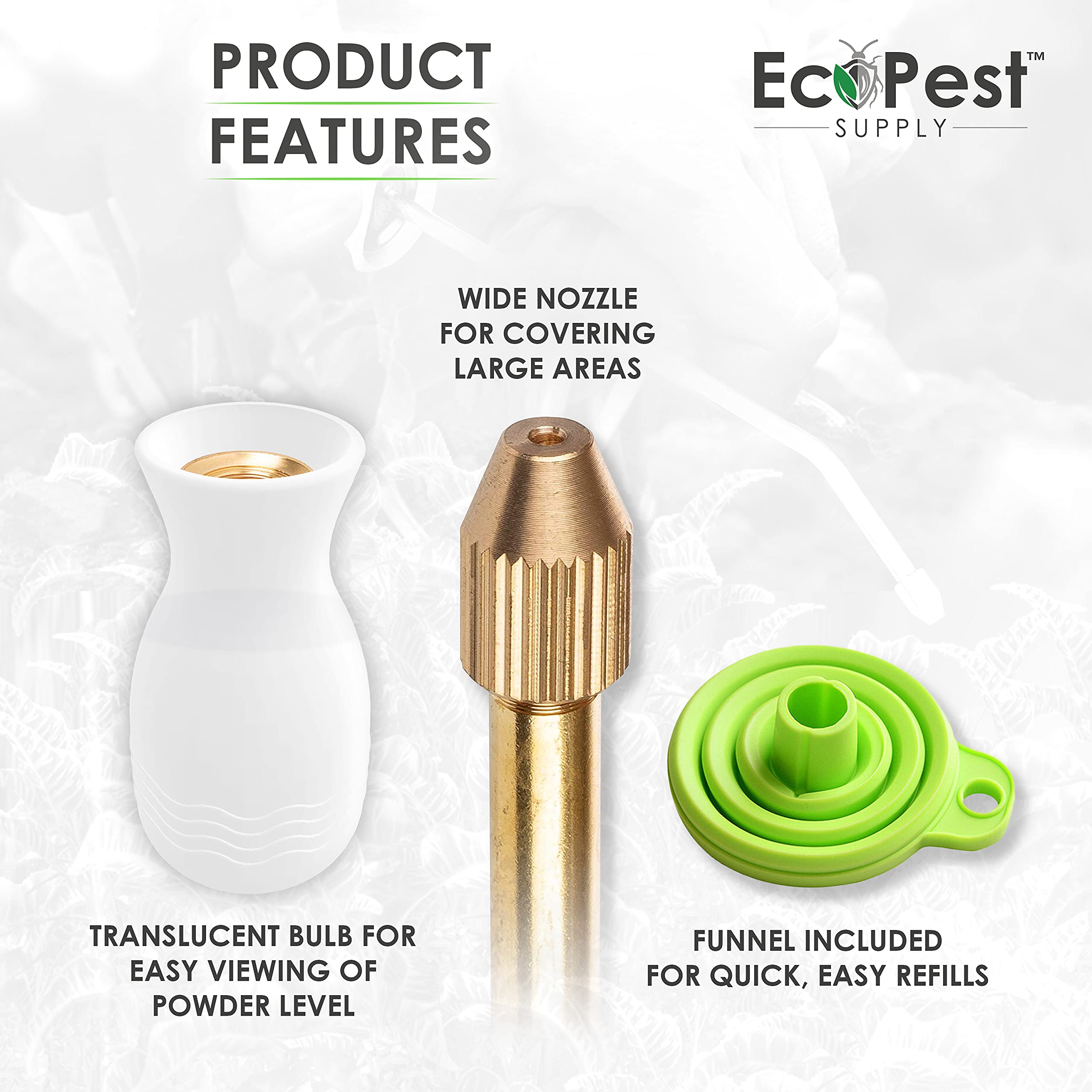 Powder Duster | Large Bulb Duster, Sprayer, and Applicator for Powder and Dust | Perfect for Organic Gardening and Pest Control Treatment for Bed Bugs, Roaches, Ants, Fleas, Ticks, and More