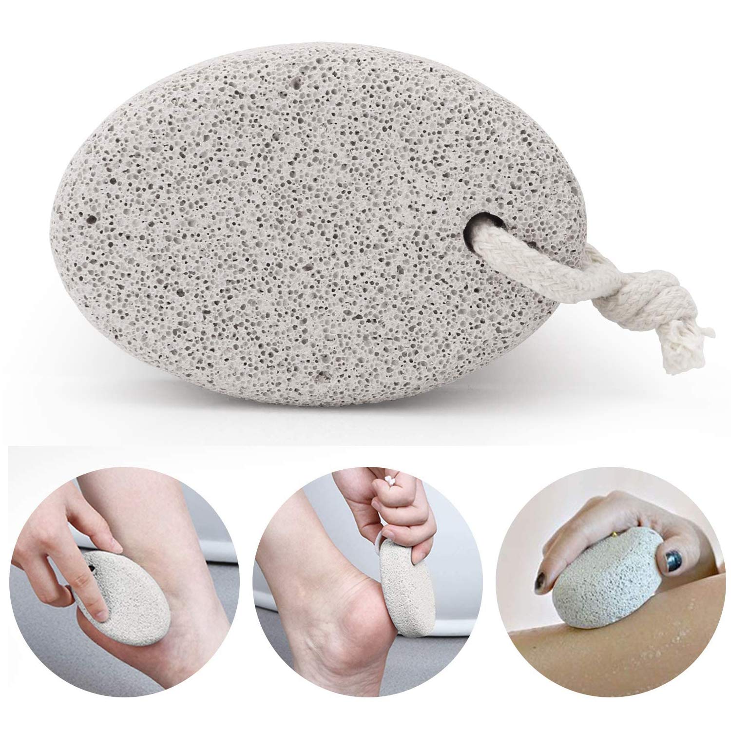 NIUTA【Factory Direct】Pedicure Foot Rasp File Callus Remover, Double-Sided Colossal Foot Rasp Foot File And Callus Remover For Dead Skin (Pumice Stone-Natural), Gray, 2 Count