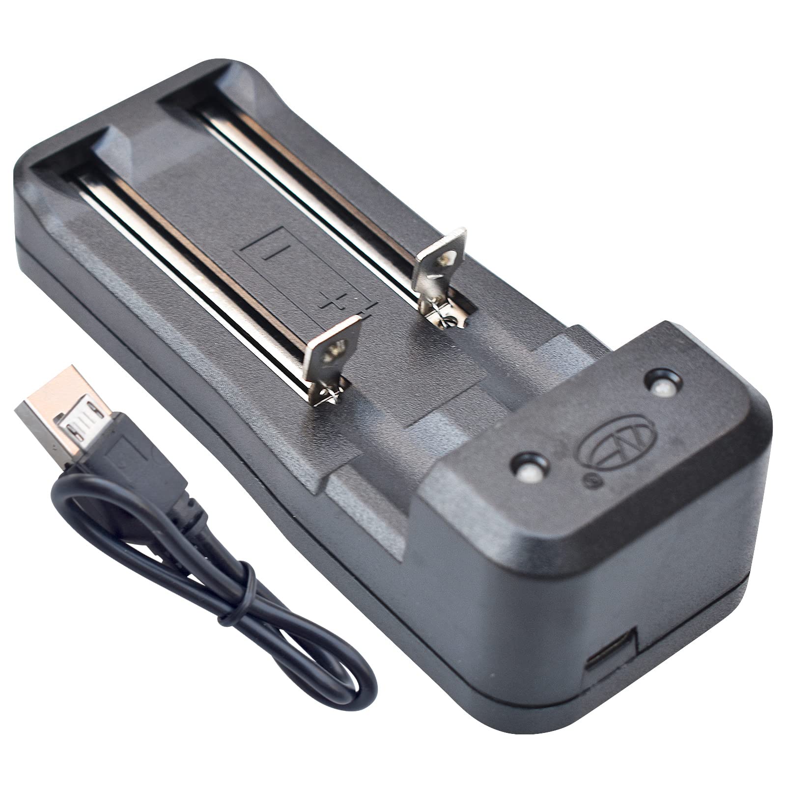 funkawa (2- Pack) AA 3.7V 850mAh Li-ion Rechargeable Battery with Charger, ER14505, Button top, Good for Flashlight Lumintop Tool AA 2.0, Klarus Mi7