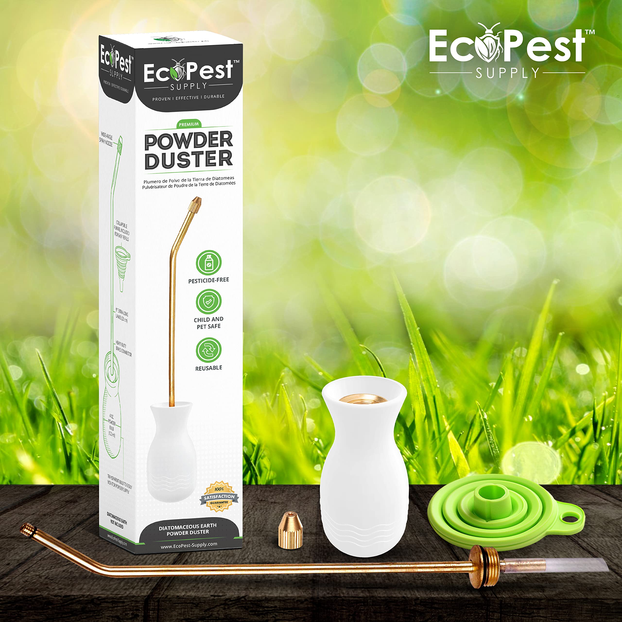 Powder Duster | Large Bulb Duster, Sprayer, and Applicator for Powder and Dust | Perfect for Organic Gardening and Pest Control Treatment for Bed Bugs, Roaches, Ants, Fleas, Ticks, and More