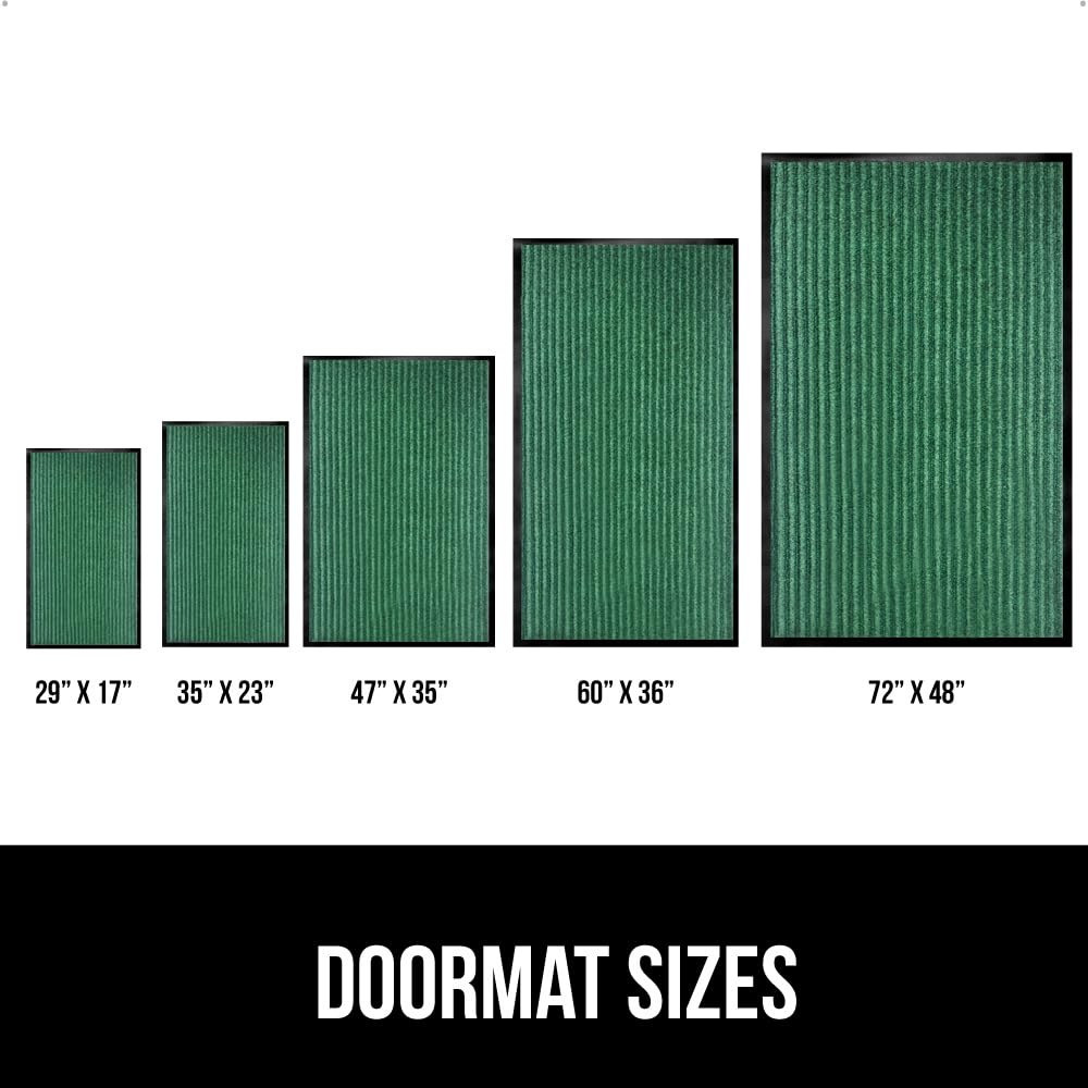 Gorilla Grip Traffic Guard Door Mat, 2 Pack, Heavy Duty Waterproof Doormat, Commercial Office Space Welcome Mats, Stain and Fade Resistant, Low Profile, Strong Rubber Backing, 29x17, Green