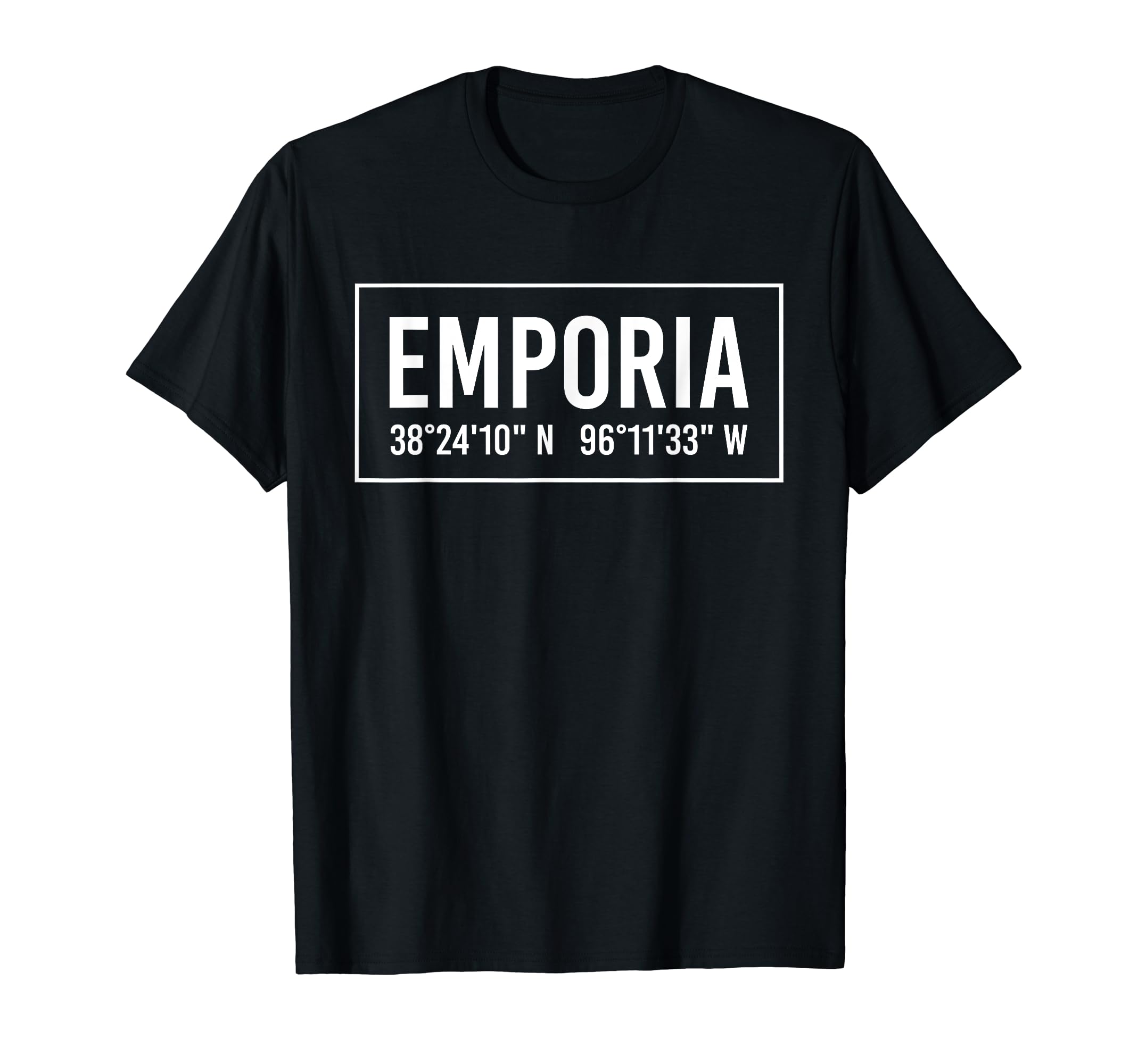 EMPORIA KS KANSAS Funny City Coordinates Home Roots Gift T-Shirt