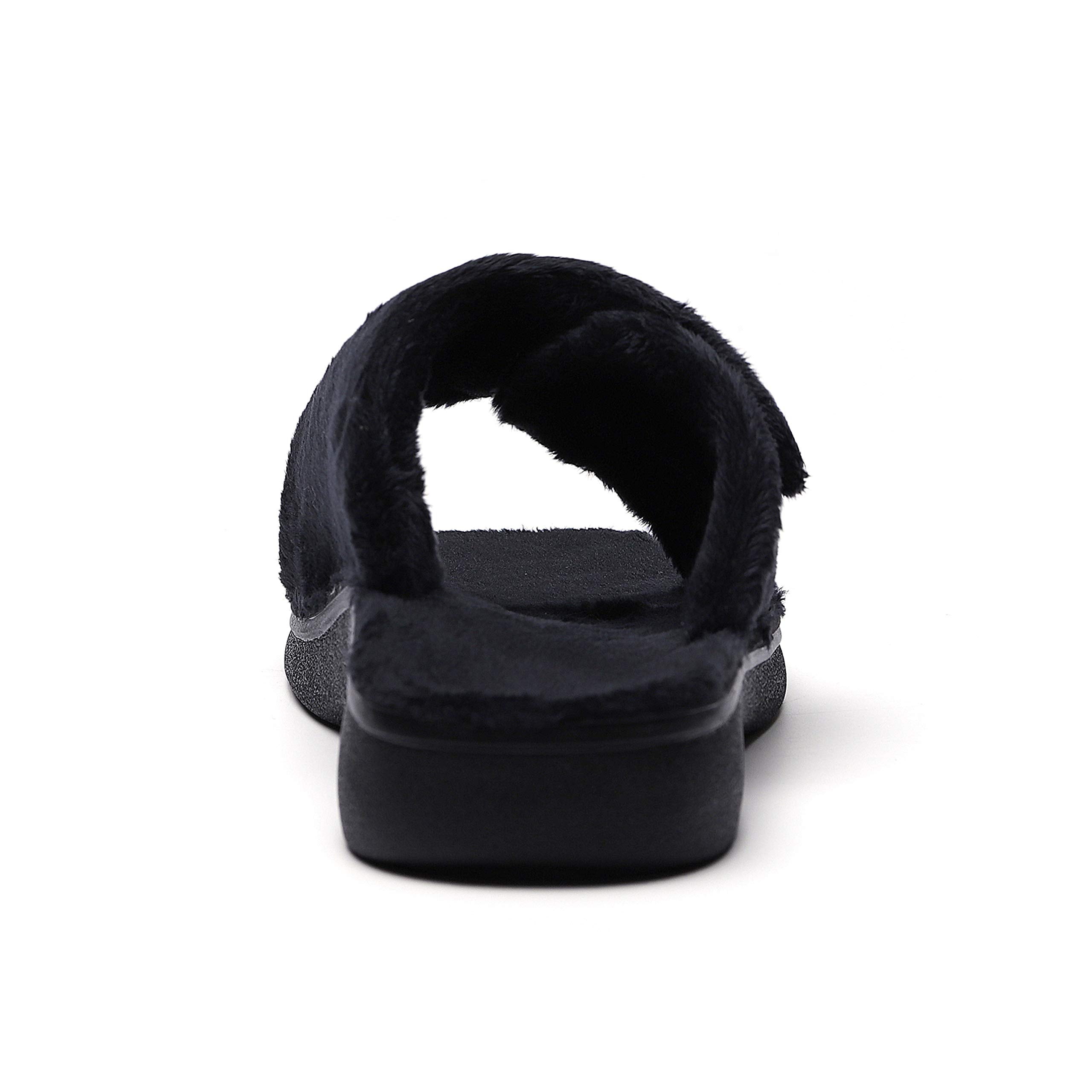 SOLLBEAM Women's Plantar Fasciitis Fuzzy House Orthopedic Adjustable Slippers With Arch Support Orthotic Heel Cup Sandals For Ladies