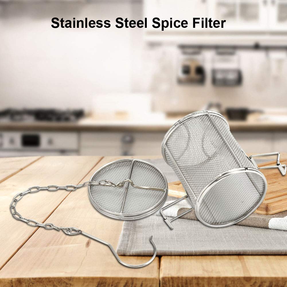 Spice Filter, Stainless Steel Wire Mesh Design Tea Strainer Soup Seasonings Seperation Basket Filter for Home Kitchen