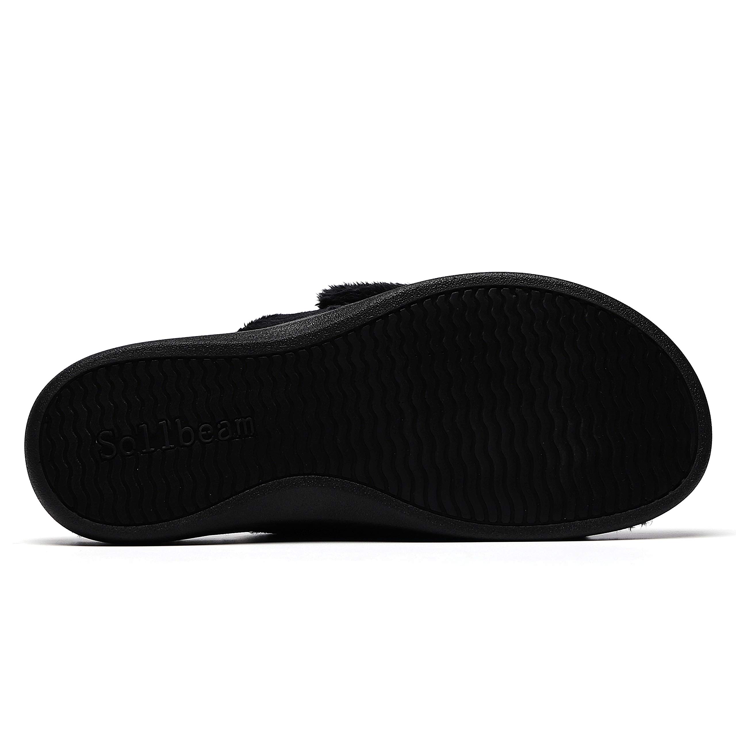 SOLLBEAM Women's Plantar Fasciitis Fuzzy House Orthopedic Adjustable Slippers With Arch Support Orthotic Heel Cup Sandals For Ladies