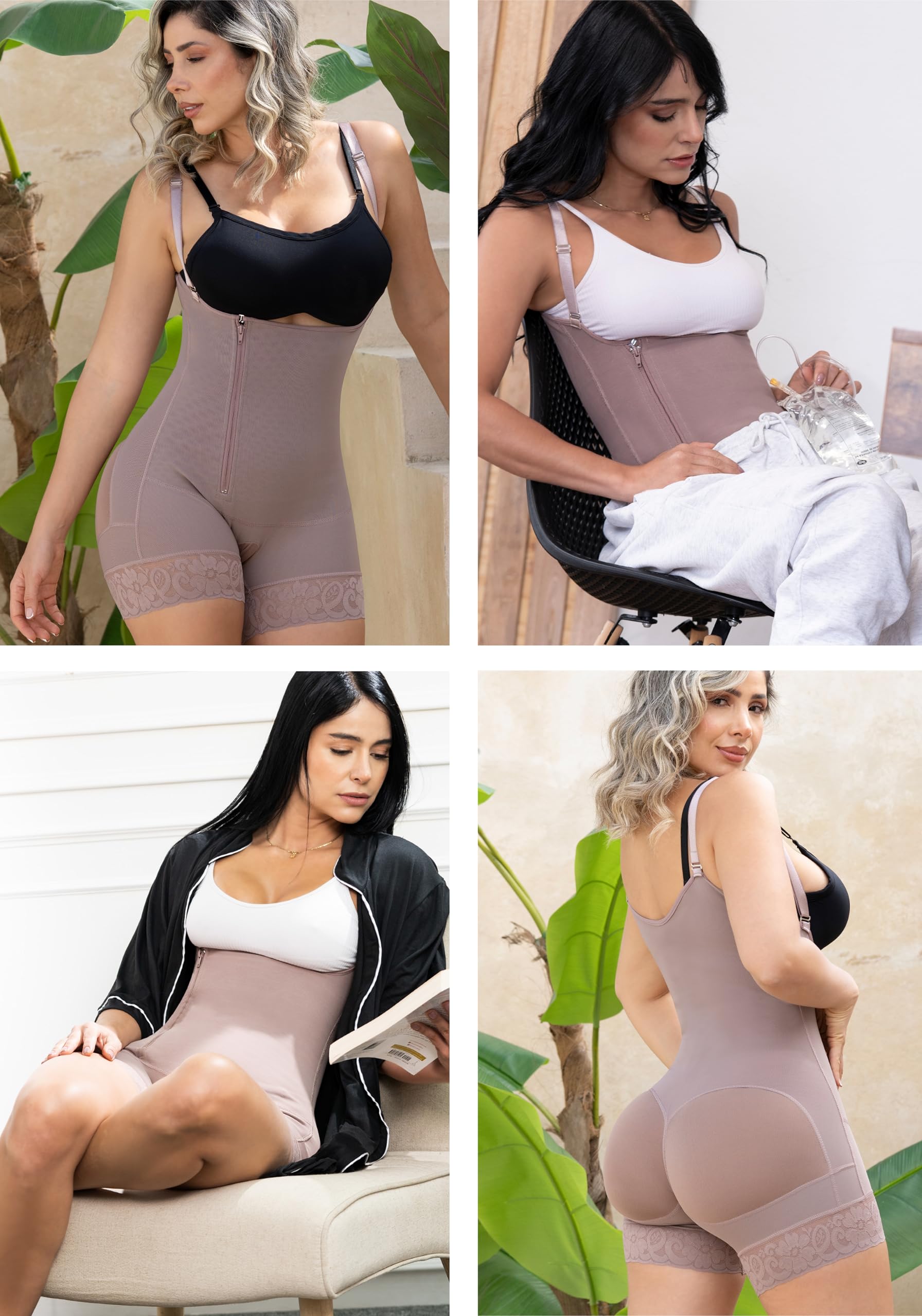 LT.ROSE Faja Tummy Tuck S111 Post Surgery Compression Garment for Women Faja Colombiana Cocoa L