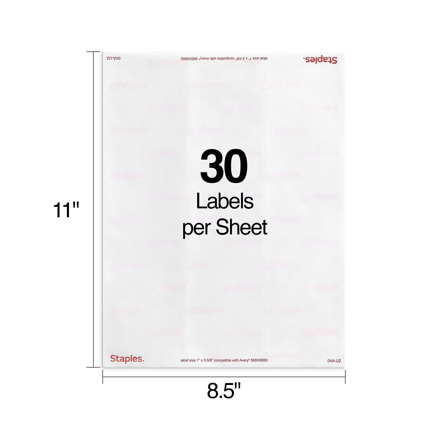 Staples 573950 Laser/Inkjet Address Labels 1-Inch x 2 5/8-Inch Clear 30 Labels/Sheet