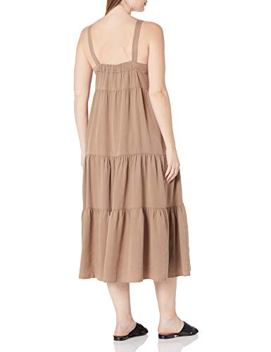 The Drop Women's Brit Tiered Ankle Maxi Tent Dress, Mushroom, L