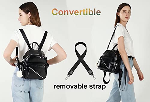 Women Cute Mini Leather Backpacks, Convertible Shoulder Bag Casual Holiday Small Rucksack, Green