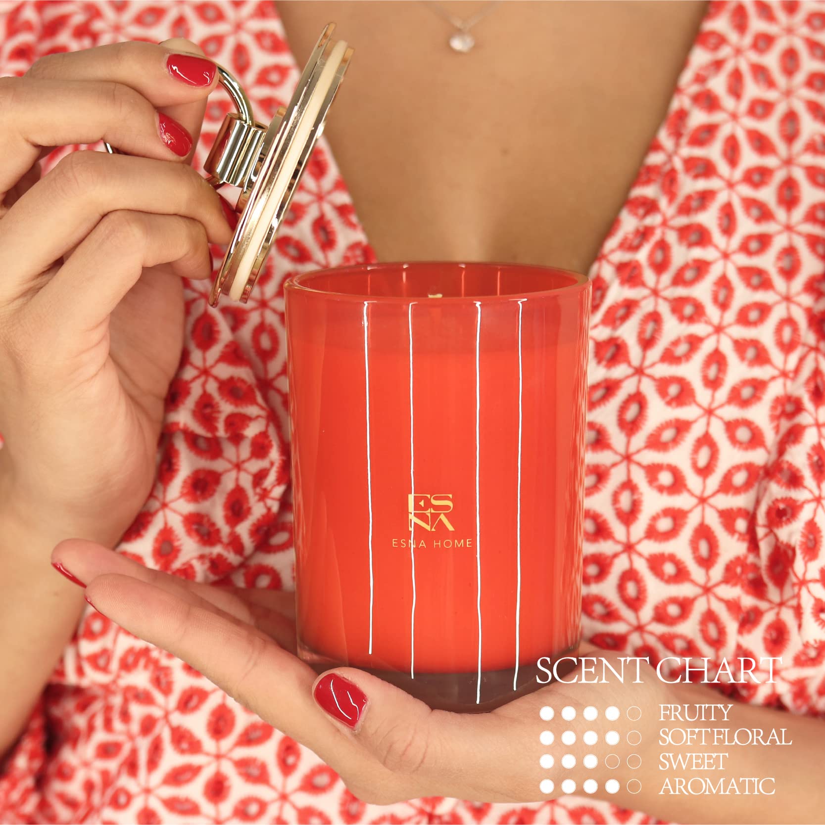 ESNA HOME Luxury Highly Scented Soy Candle | Natural Lavender Essential Oils Aromatherapy Candles for Relaxation | Unique Gifts for Women | Living Room Decor | 8.8oz 50 Hours Long Lasting Clean Burn