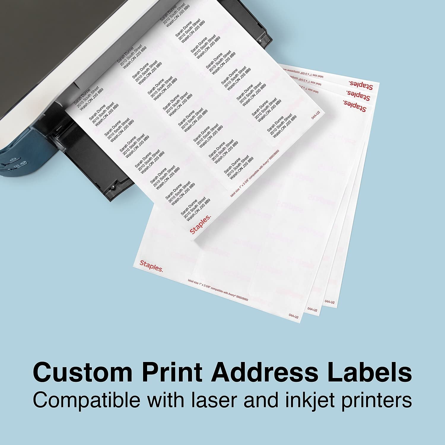 Staples 573950 Laser/Inkjet Address Labels 1-Inch x 2 5/8-Inch Clear 30 Labels/Sheet