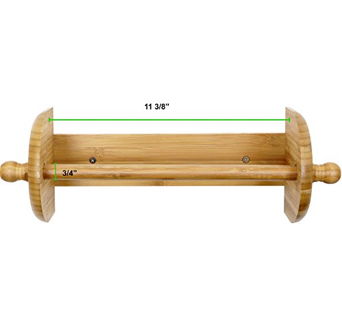Greenco Wall Mount Paper Towel Holder, Made with Premium Bamboo Wood, Fits of Paper Towels, Space Saver for Kitchens & Bathrooms