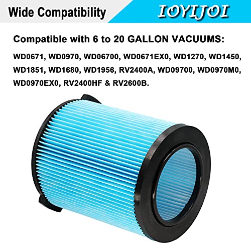 1 Pack VF5000 3-Layer Pleated Paper Replacement Filter Compatible with Ridgid 6-20 Gallon Wet Dry Vacuums WD1450 WD0970 WD1270 WD09700 WD06700 WD1680 WD1851 RV2400A