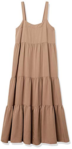 The Drop Women's Brit Tiered Ankle Maxi Tent Dress, Mushroom, L