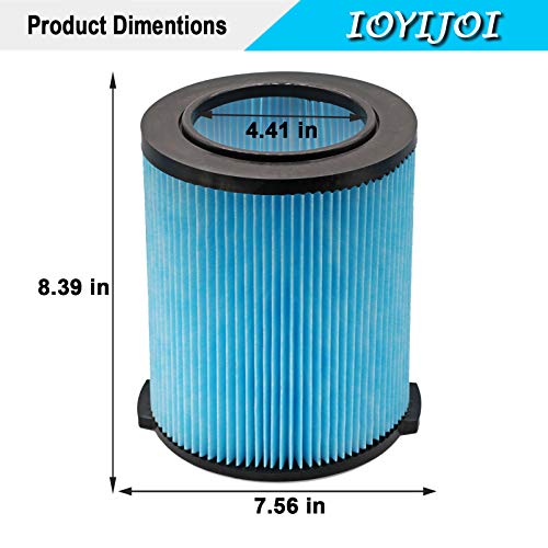 1 Pack VF5000 3-Layer Pleated Paper Replacement Filter Compatible with Ridgid 6-20 Gallon Wet Dry Vacuums WD1450 WD0970 WD1270 WD09700 WD06700 WD1680 WD1851 RV2400A